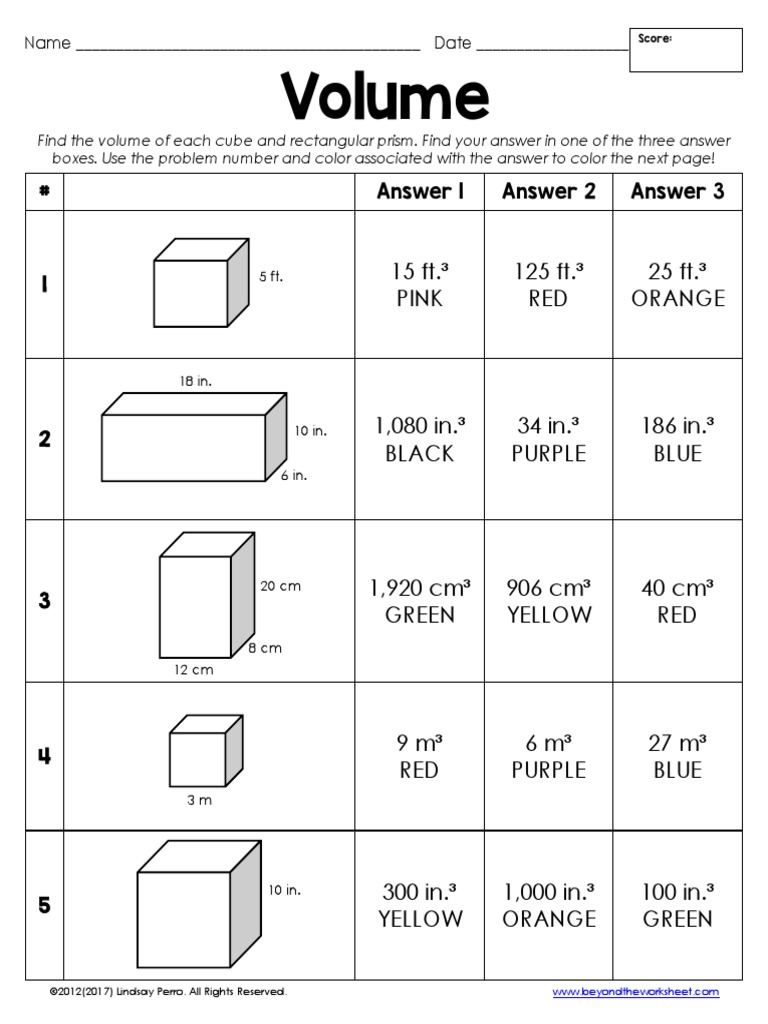 Volume Calculation Worksheet | PDF | Digital Millennium Copyright Act ...