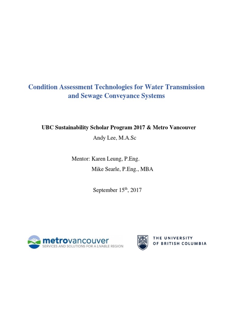 2017-20 - Condition Assessment - Water Distribution & Sewage Conveyance ...