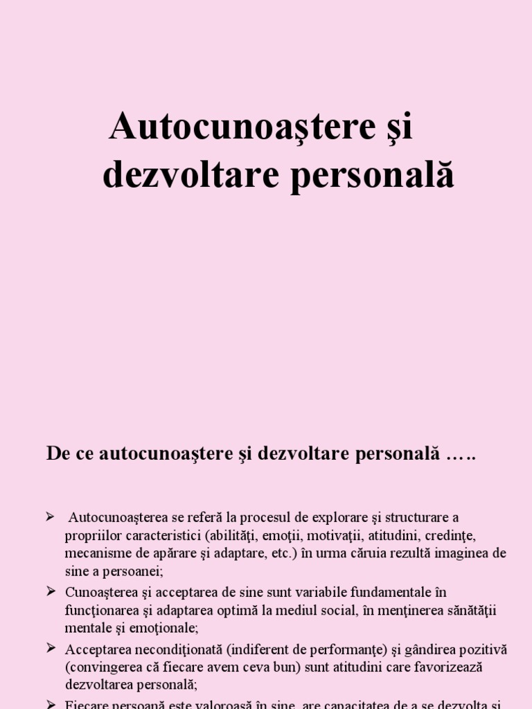Autocunoastere Si Dezvoltare Personala | PDF