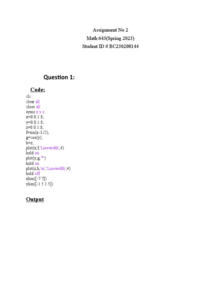 Assignment No 1 MTH 643 | PDF