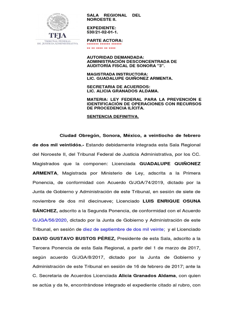 Sentencia Fiscal Sonora: Multas y Pruebas | PDF | Ciencias sociales