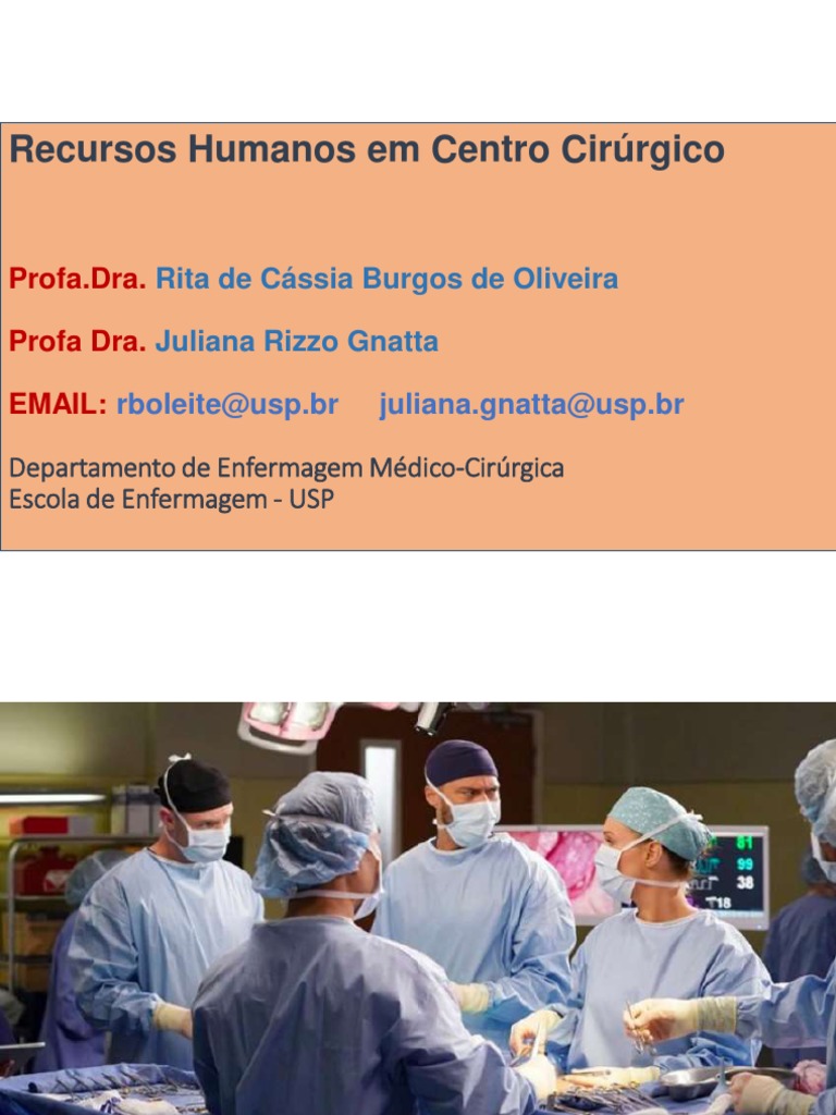 1 Aula 2022 - Recursos Humanos em Centro Cirúrgico | PDF | Enfermagem ...
