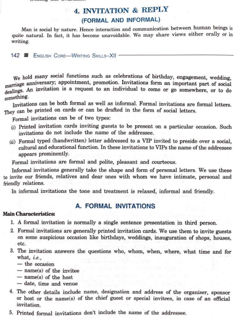 Invitation and Replies | PDF