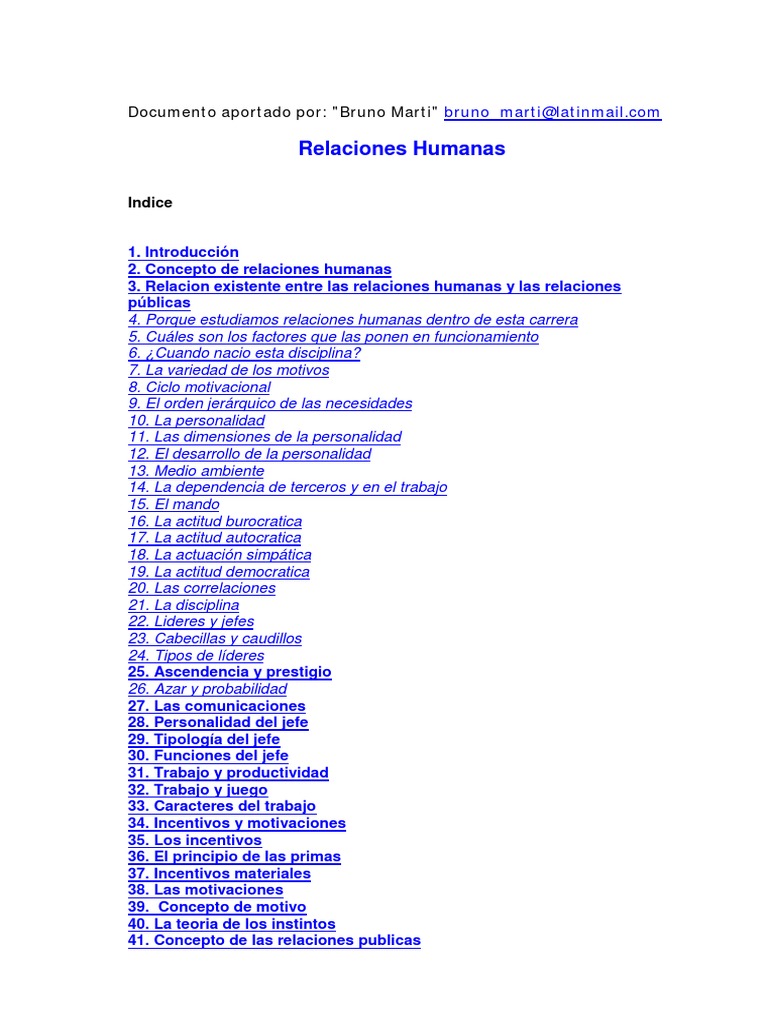 Relaciones Humanas | PDF