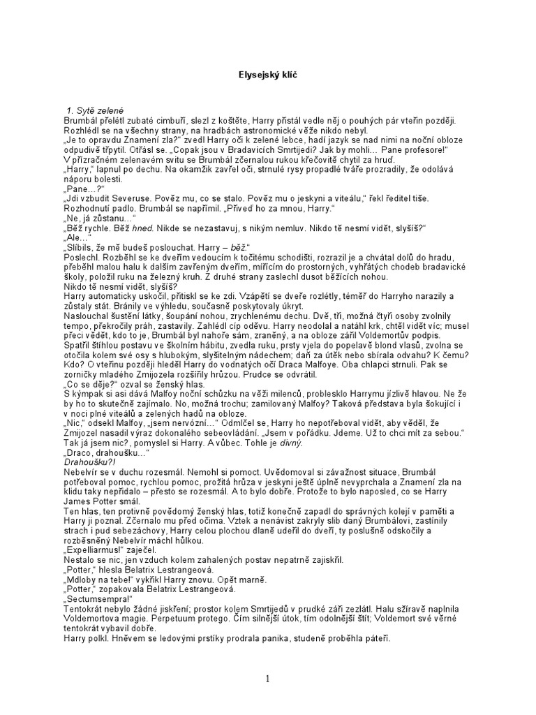 Elysejsky Klic Komplet | PDF