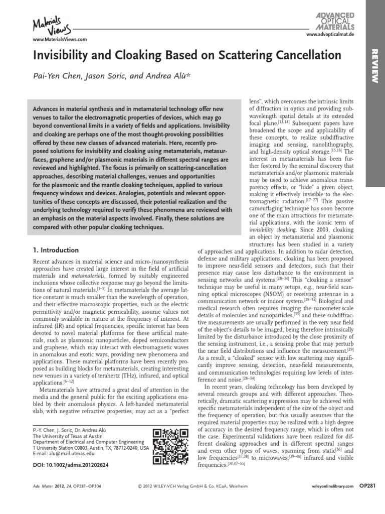 2012 - Adv. Opt. Mat. Invisibility and Cloaking Based On Scattering ...