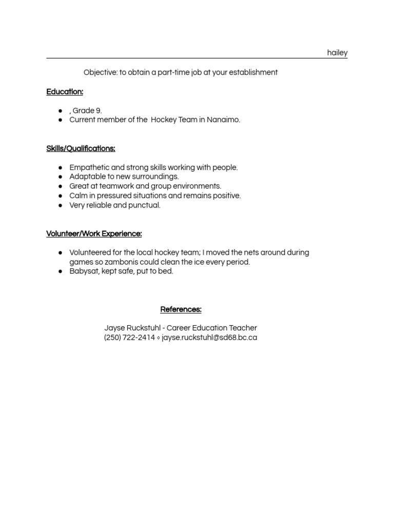 Hailey Lapierre - Example Resume | PDF