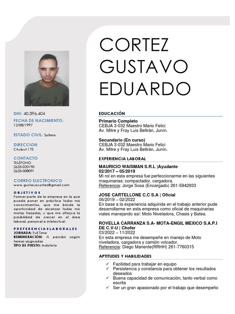 CV-Cortez Gustavo Eduardo | PDF