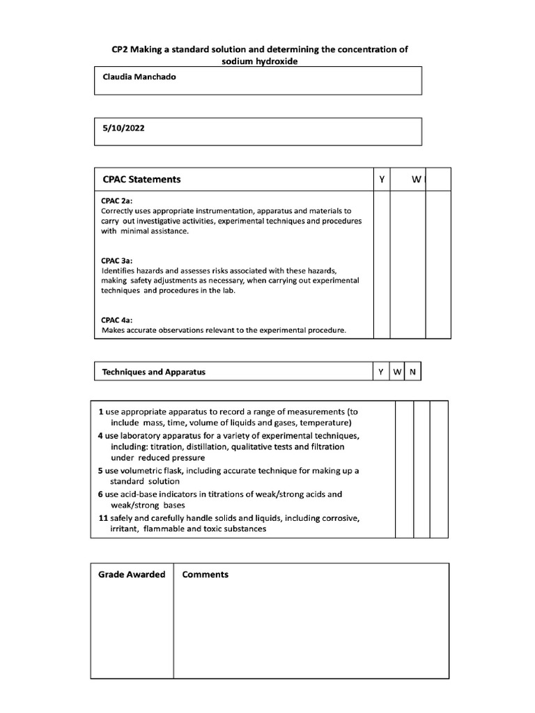 Titration of Sodium Hydroxide Solution | PDF | Titration | Chemistry