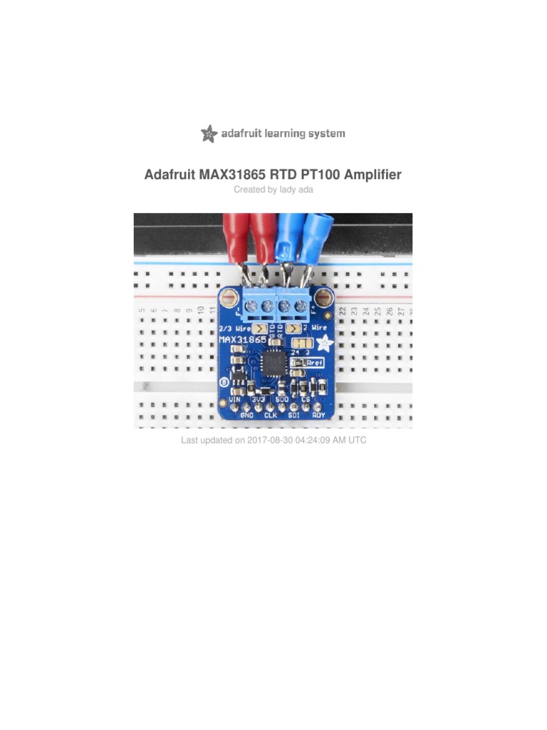 Adafruit Max31865 RTD pt100 Amplifier 3 | PDF