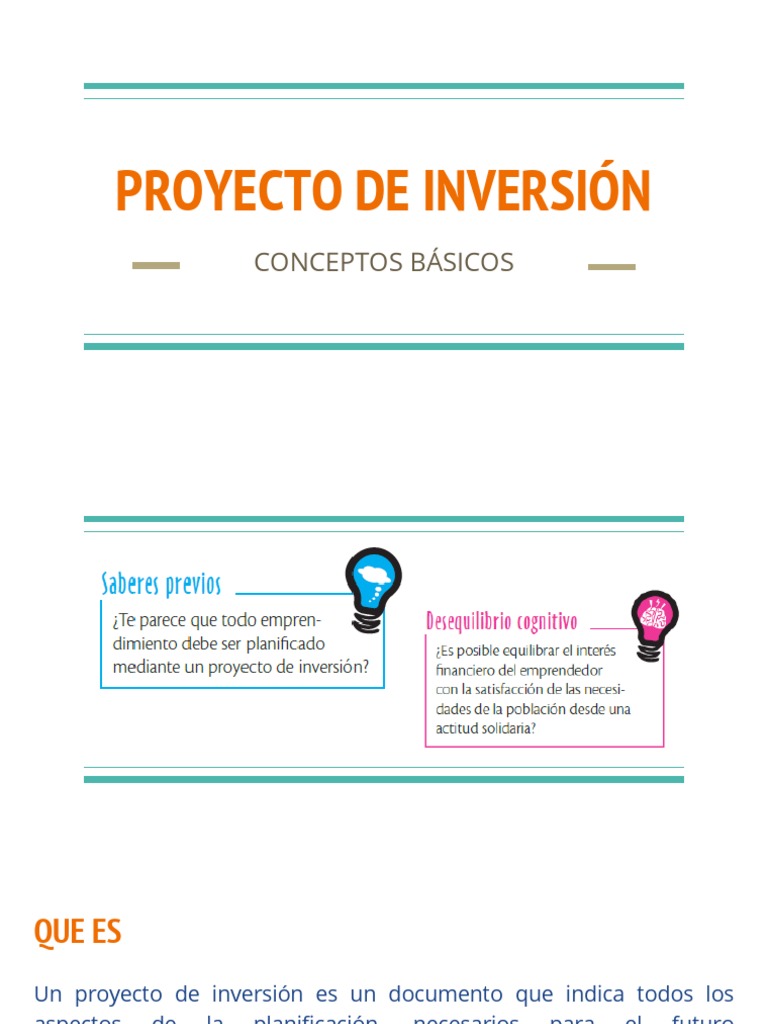 Conceptos Básicos de un Proyecto de Inversión | PDF | Negocios | Derecho