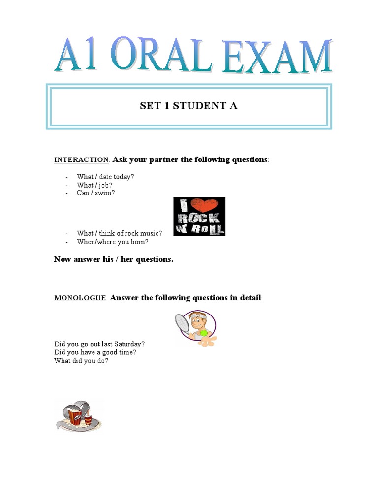 A1 Oral Exam Cards Conversation Topics Dialogs Tests - 47379 | PDF