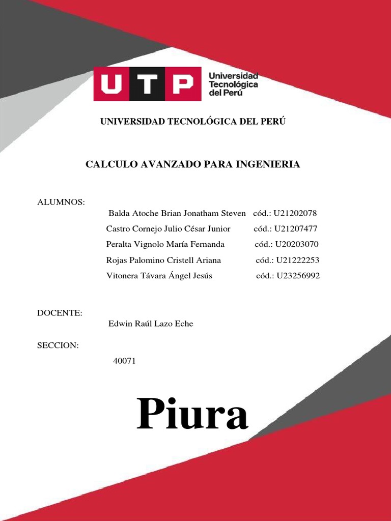 Ejercicios - Calculo Avanzado para Ingenieria | PDF