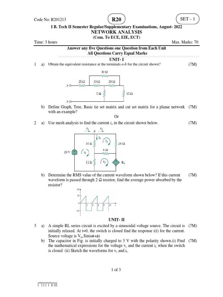Network Analysis Aug 2022 | PDF | Inductance | Inductor