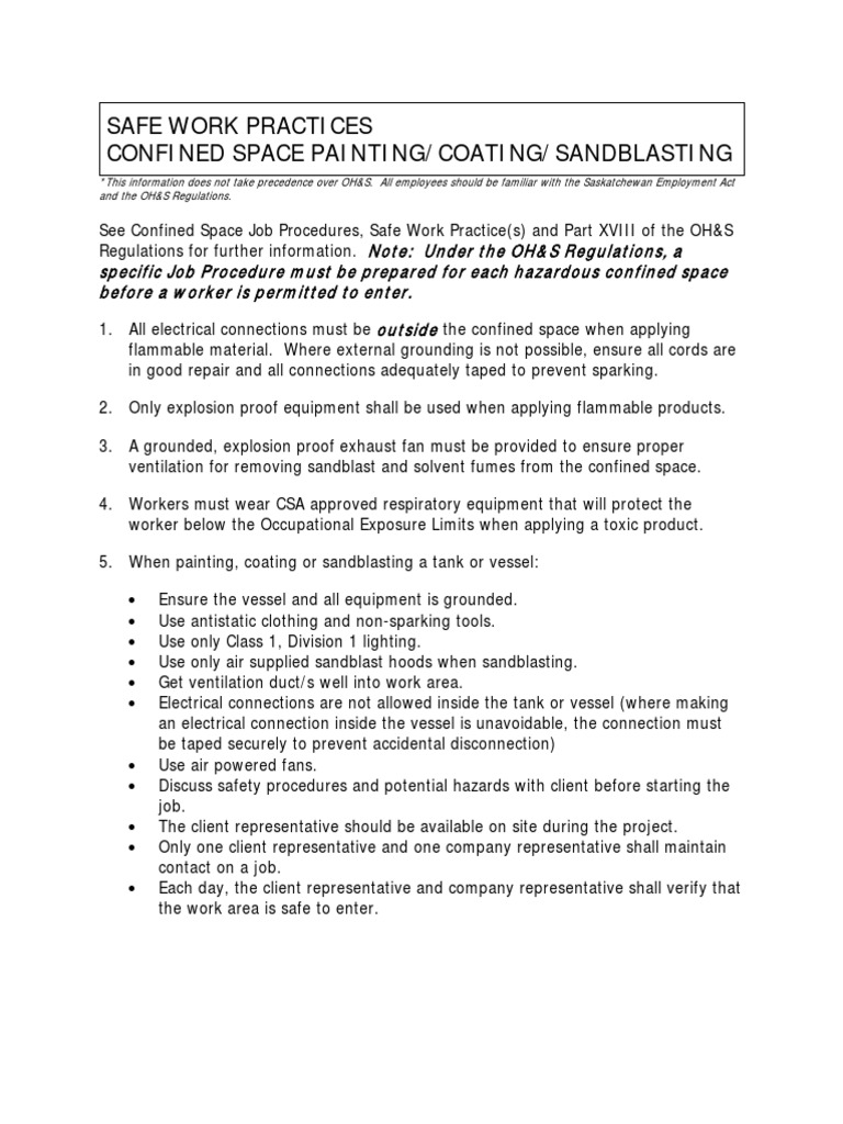 MSC23 Confined Space Painting Coating Sandblasting | PDF