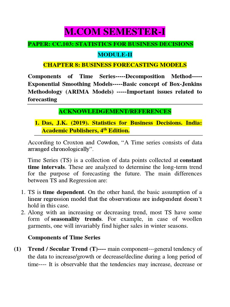 Time Series | PDF | Teaching Methods & Materials