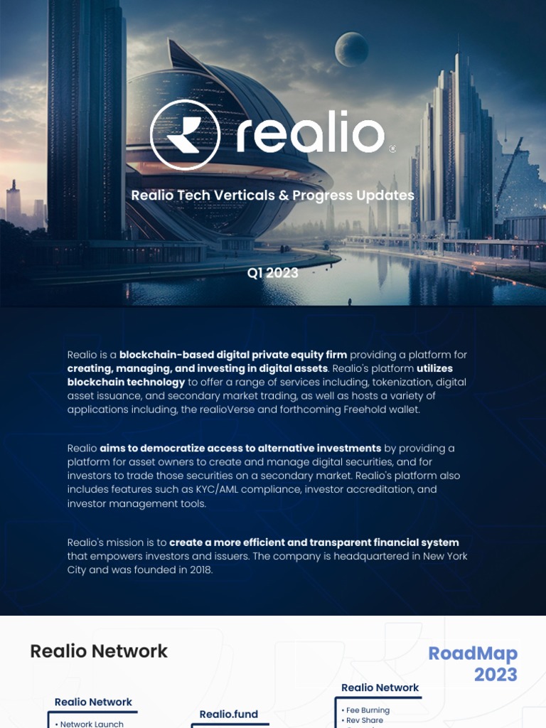 Realio Tech Verticals and Progress Updates Q1 2023 | PDF ...