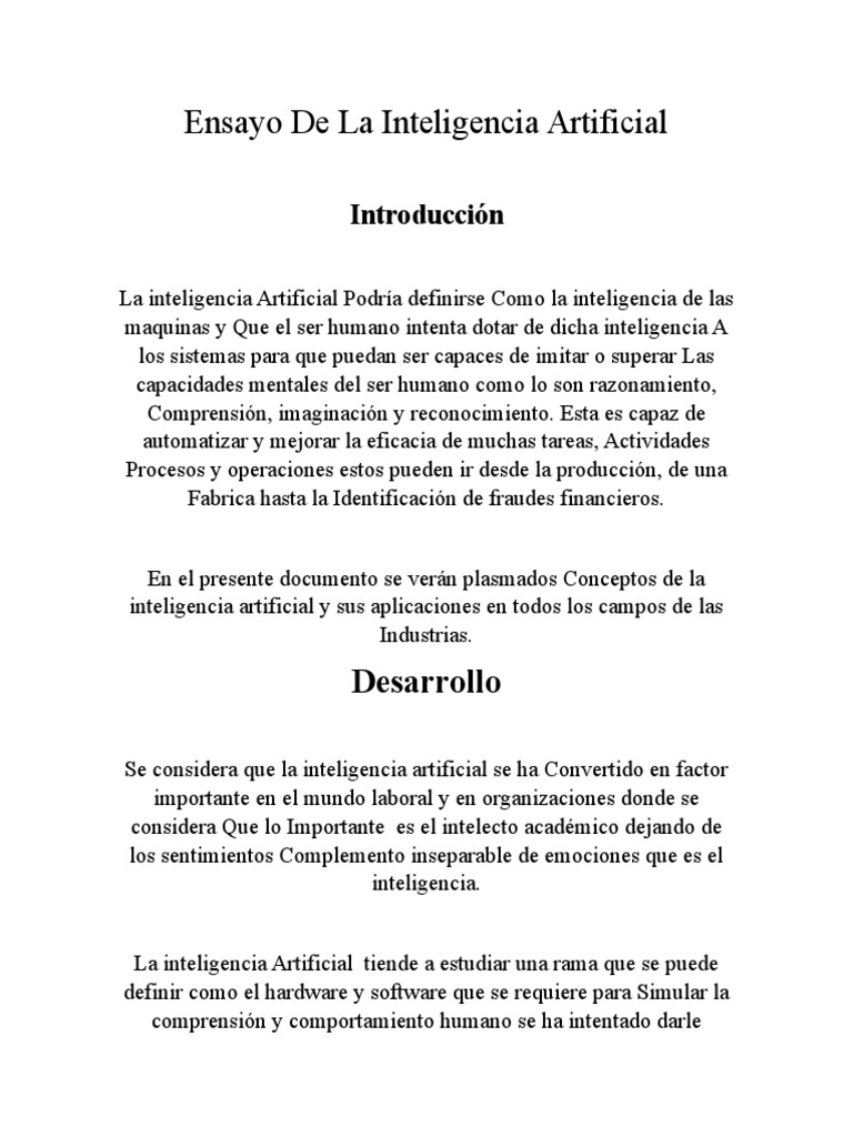 ensayo 2 | PDF | Inteligencia artificial | Inteligencia (IA) y semántica