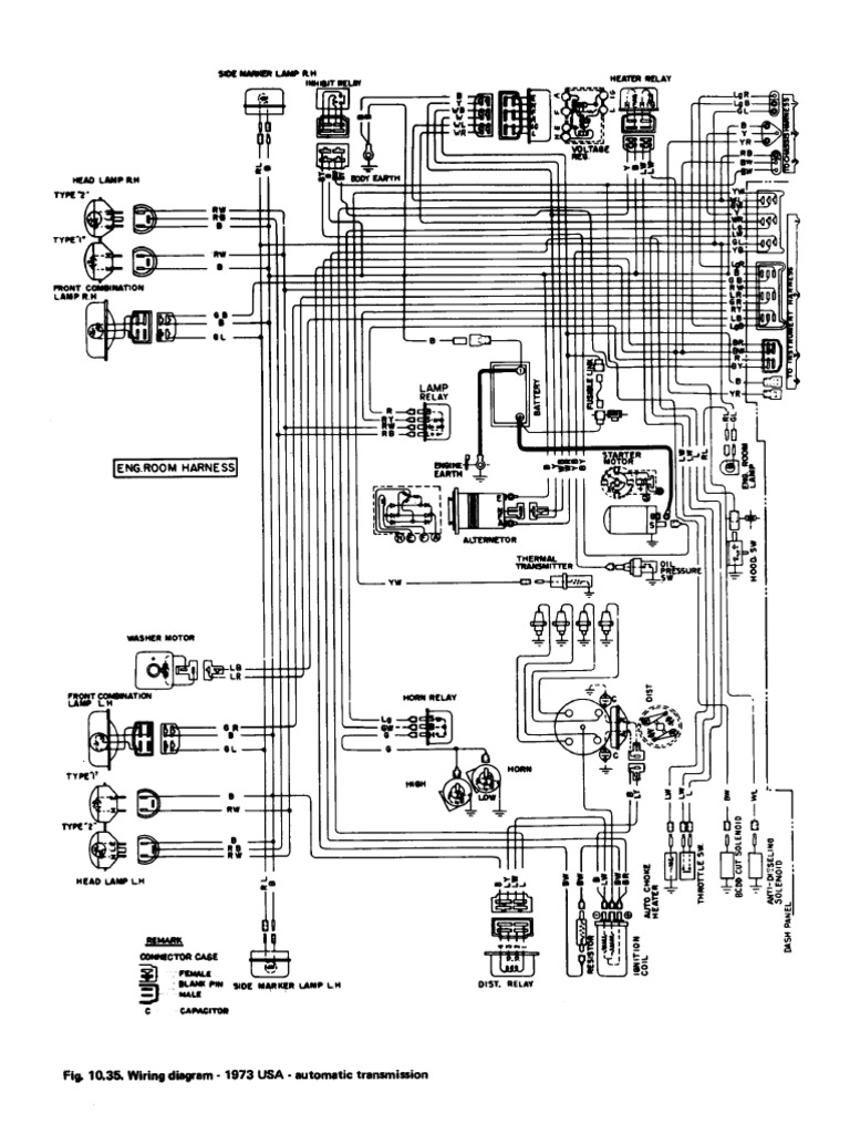 620_1973_Datsun_Truck_Wiring_Diagram_AT | PDF