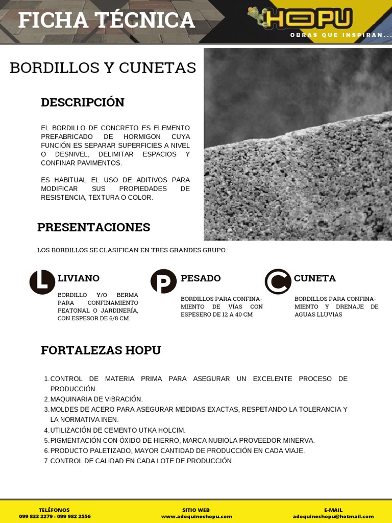 Ficha Tec. Bordillos | PDF