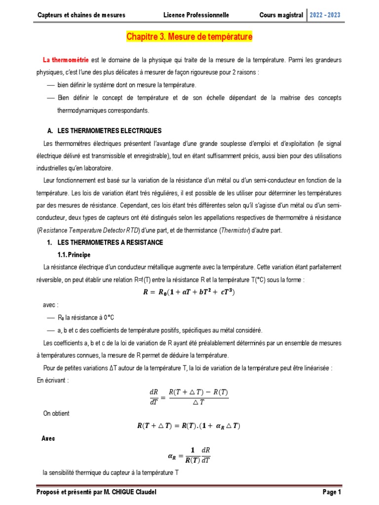 C3-Mesure de Temperature - Nouveau | PDF