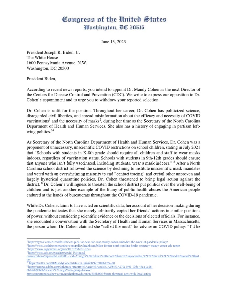 CDC Nomination Letter | PDF