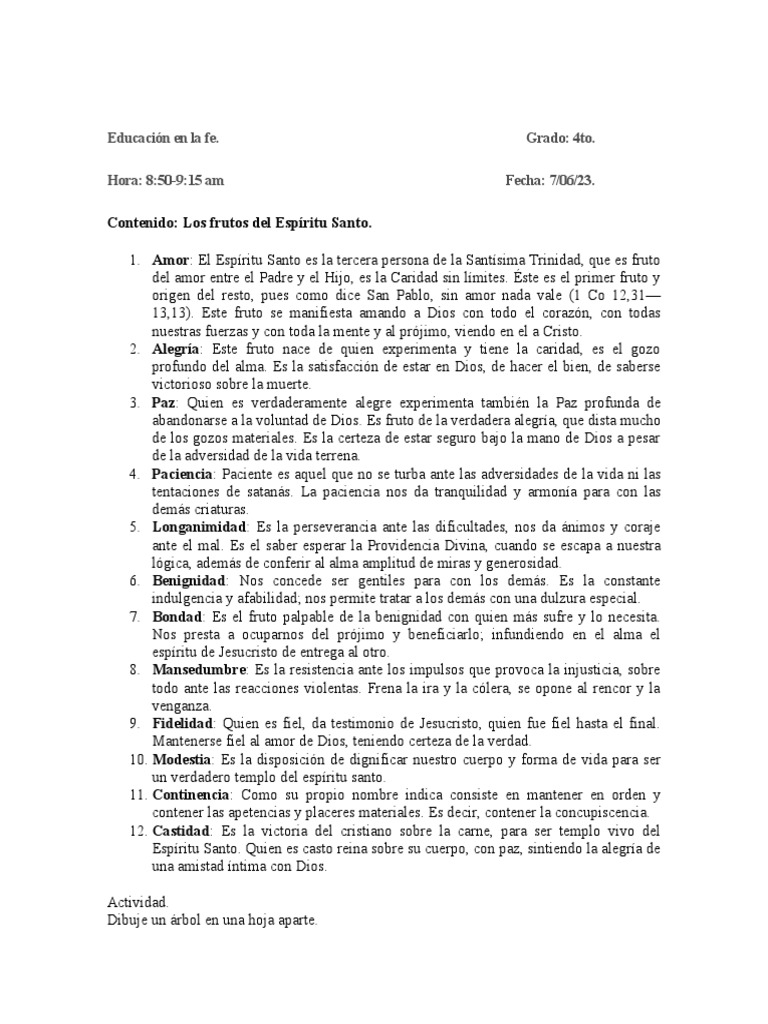 Educación en La Fe Cuarto | PDF