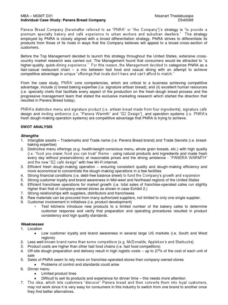 Panera Bread Company | PDF | Fast Food Restaurants | Brand