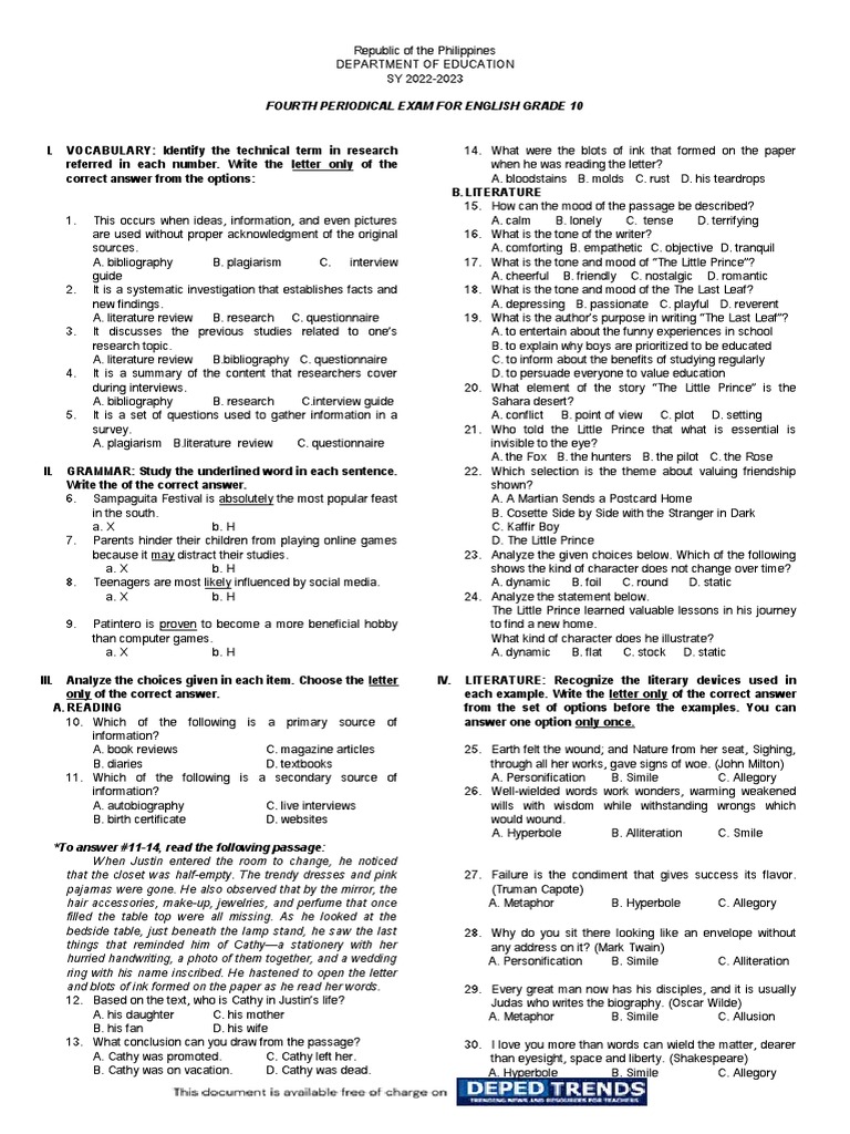 4Q-ENGLISH-10-PT Romblon | PDF | Surveillance | Internet