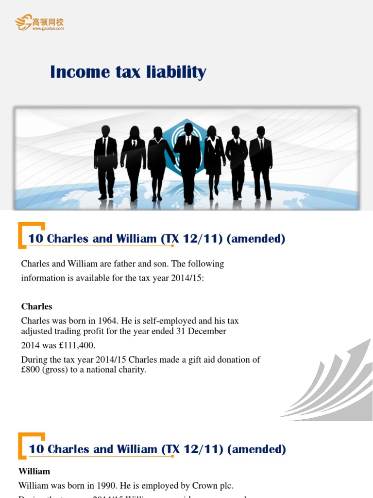 Income Tax Liability for Charles and William | PDF | Taxes | Income