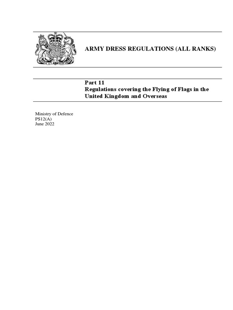 Army Dress Regulations Part 11 | PDF