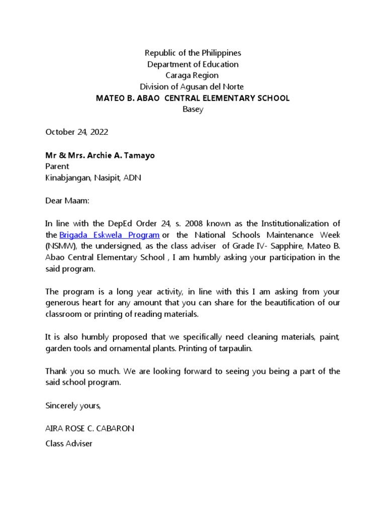 Solicitation Letter | PDF