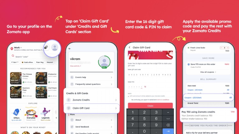Zomato Gift Card Usage Guid | PDF