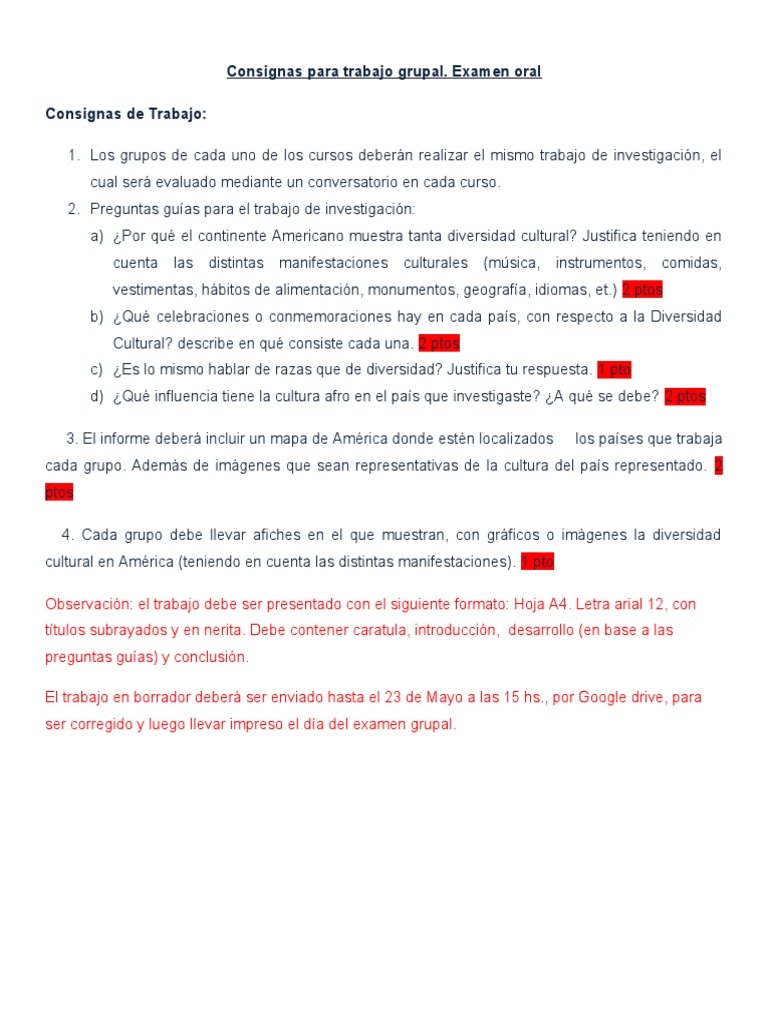 Consignas para Trabajo Grupal 2 | PDF