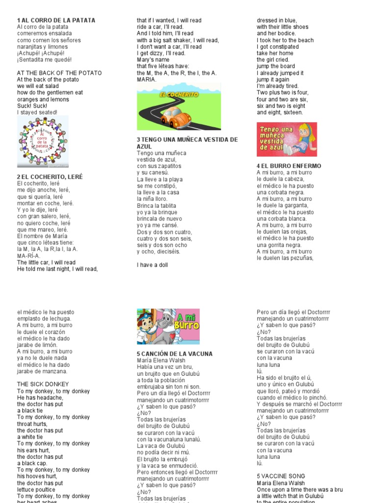 15 Cantos en Ingles Español | PDF