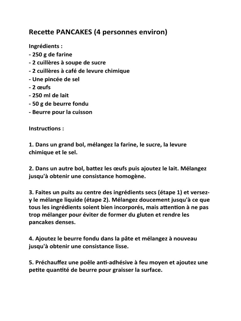 Recette PANCAKES | PDF