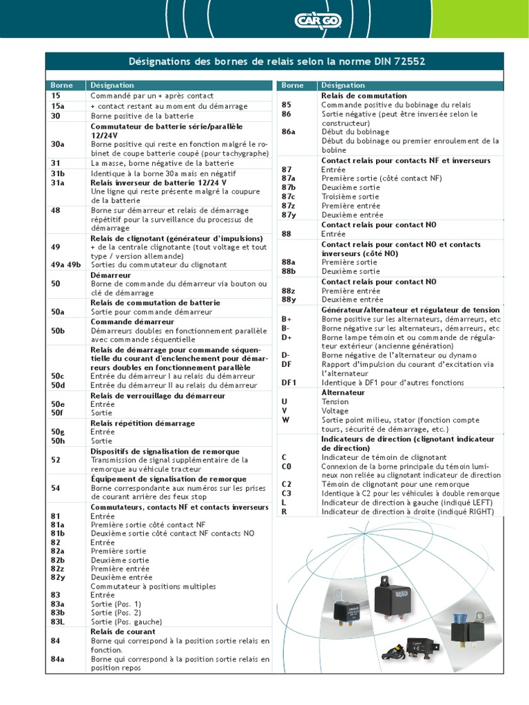 Schéma des bornes selon DIN 72552 | PDF