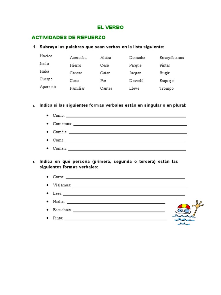 Lenguaje 29 de Mayo Repaso VERBOS | PDF | Artes del Lenguaje y Comunicación