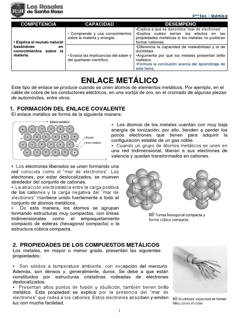 U3t4 Enlace Metálico | PDF | Rieles | Enlace químico