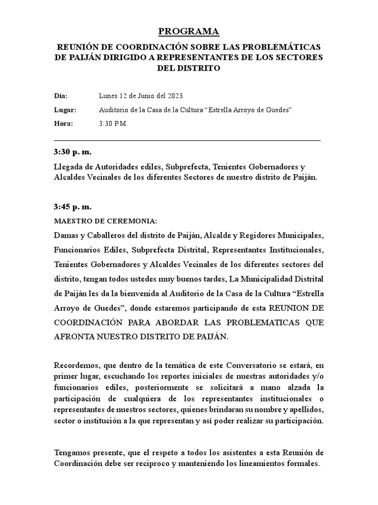 Reunión de Coordinación en Paiján | PDF | Gobierno