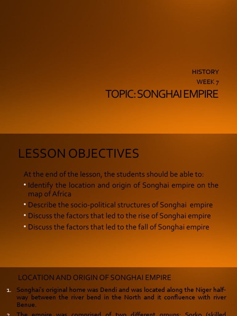 Notes On Songhai Empire 1 | PDF | Africa