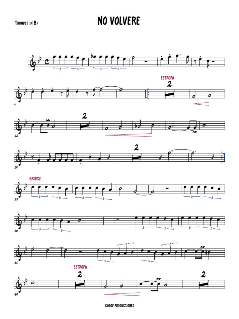 No Volvere - Trumpet in Bb-1 | PDF
