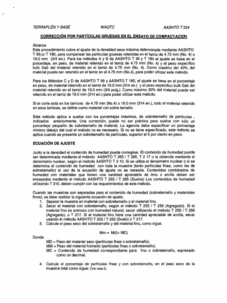 Waqtc - Aashto T 224 | PDF