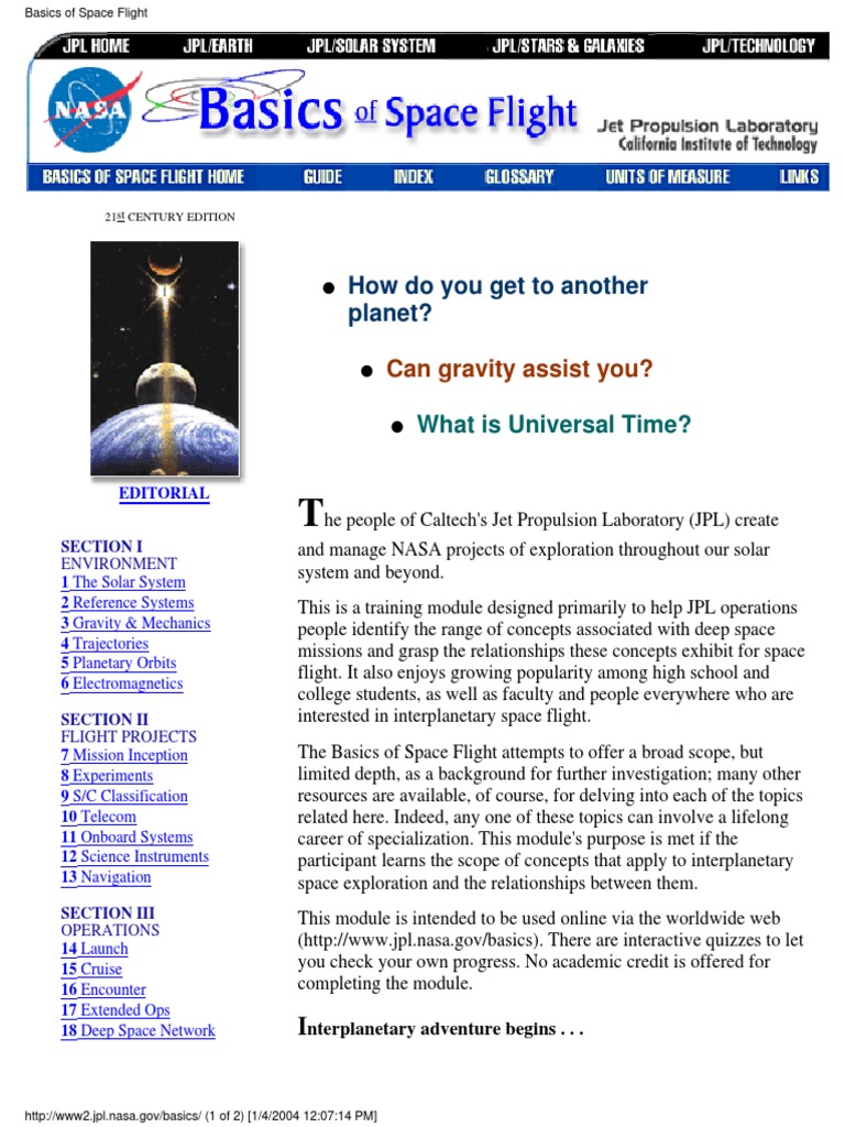 Basics of Space Flight | PDF | Solar System | Sun