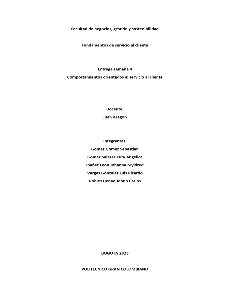 Primera Entrega Fundamentos de Servicio Al Cliente | PDF | Marketing ...