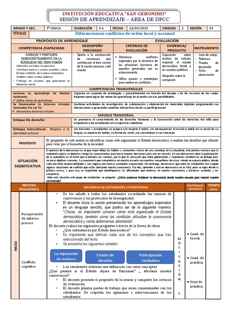 Unidad 2 Sesión Sem 3 Dpcc 3° Pdf Democracia Ideologías Políticas 4645