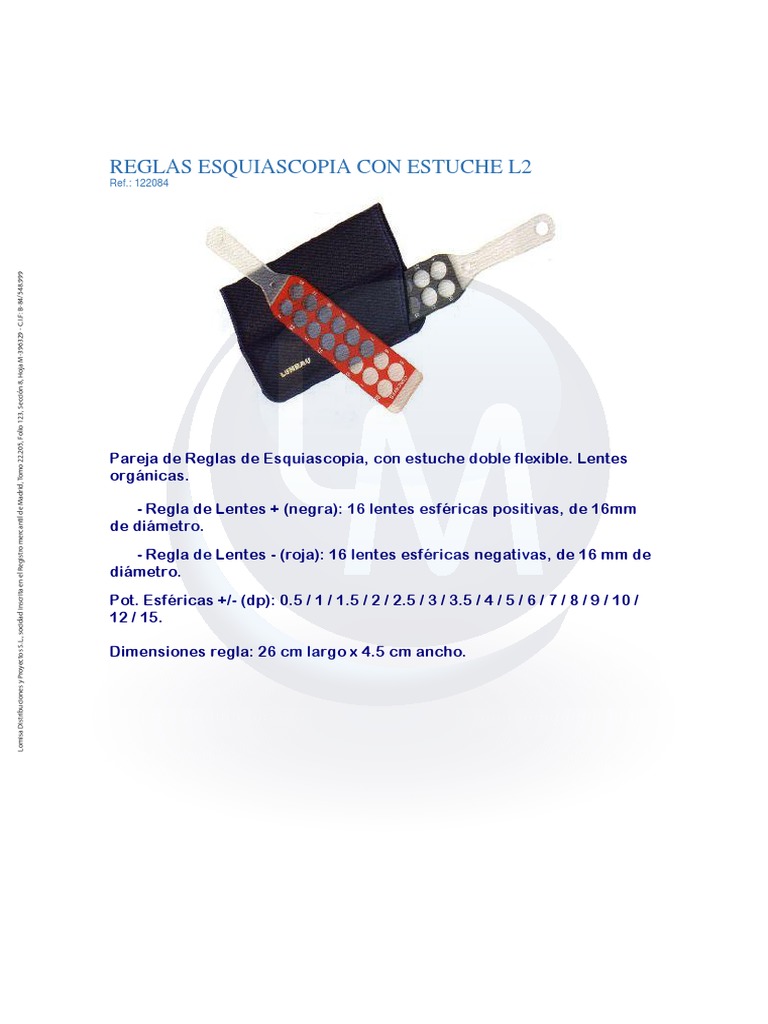 Reglas de Esquiascopia L2 con Estuche | PDF
