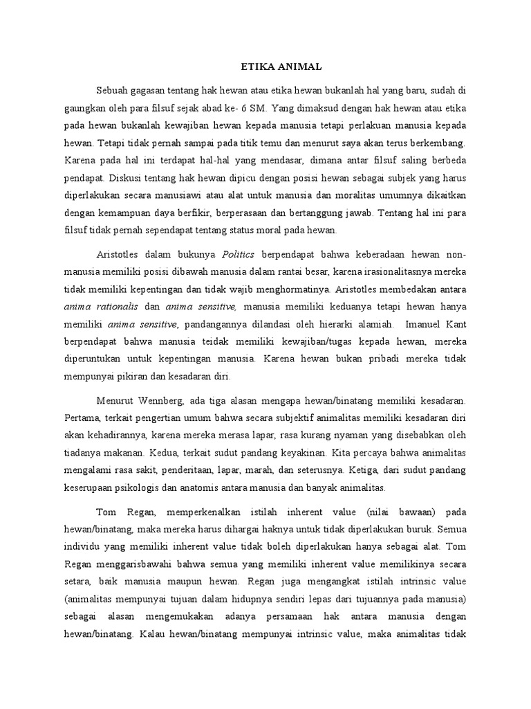 Etika Animal | PDF