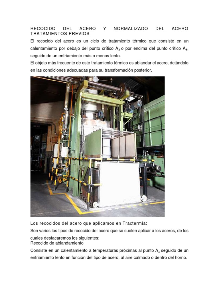 Recocido Del Acero y Normalizado Del Acero Tratamientos Previos | PDF | Acero | Tratamiento a ...