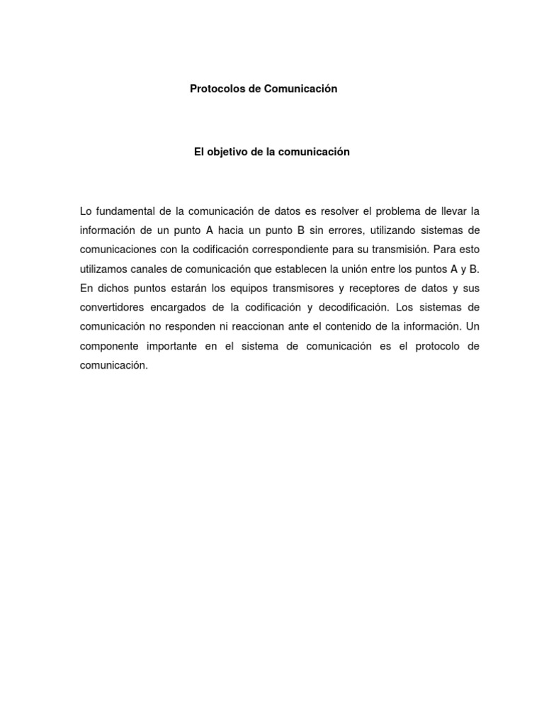 Protocolos de Comunicación Ejemplos | Descargar gratis PDF | Comunicación | Electrónica